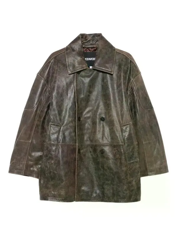 FRENKEN Double-breasted Leather Coat
