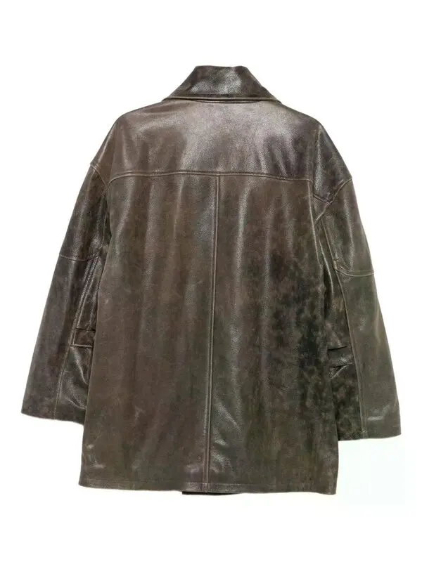 FRENKEN Double-breasted Leather Coat