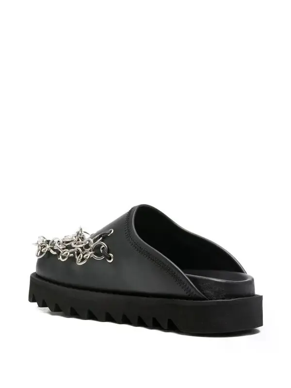 Toga Chain-embellished Leather Mules
