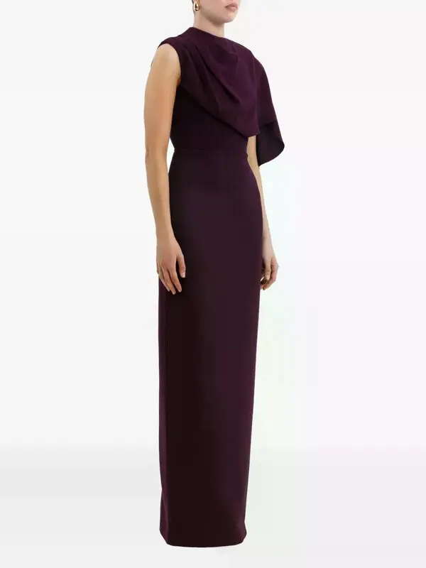 Rebecca Vallance Syrah Draped Cape Maxi Dress