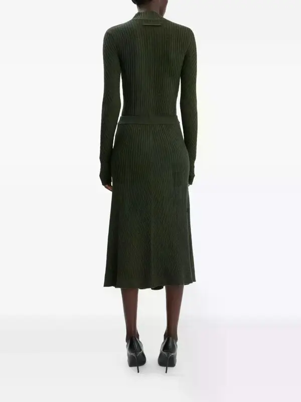 Victoria Beckham Ribbed Knit Midi Skirt