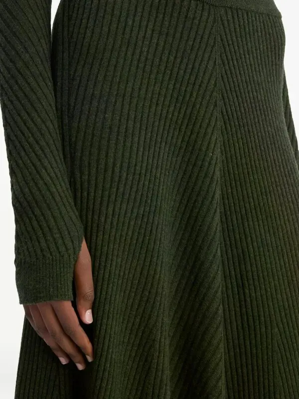 Victoria Beckham Ribbed Knit Midi Skirt