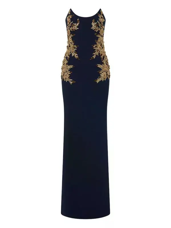 Rebecca Vallance Orla Embellished Strapless Maxi Dress - Blue