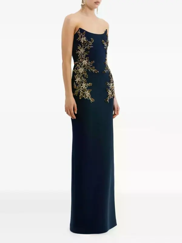 Rebecca Vallance Orla Embellished Strapless Maxi Dress - Blue