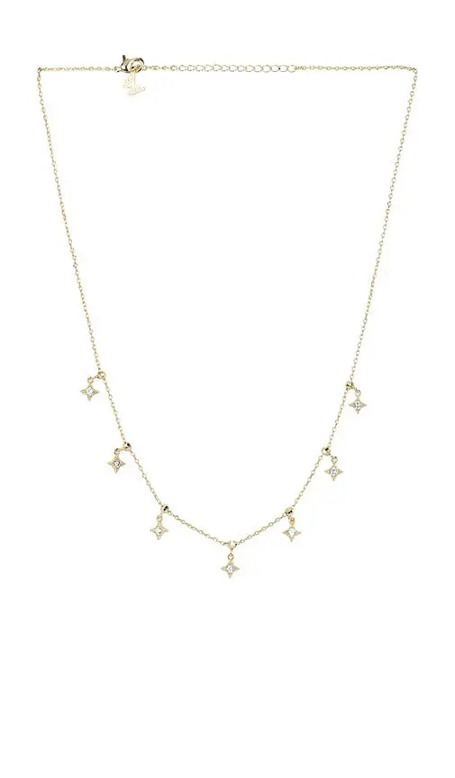BY ADINA EDEN Cz Muli Starburst Dangling Necklace - Gold