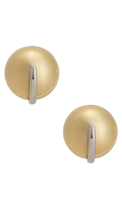 Demarson Jane Oversized Stud Earrings - Gold & Silver