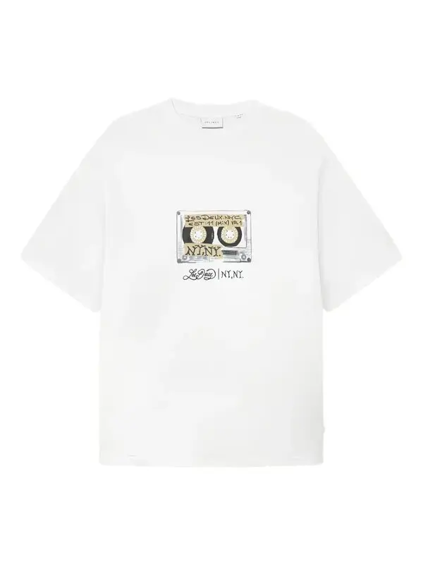 LES DEUX Cassette-print T-shirt - White