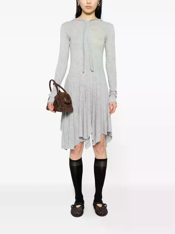 OPEN YY Logo Hooded Mini Dress