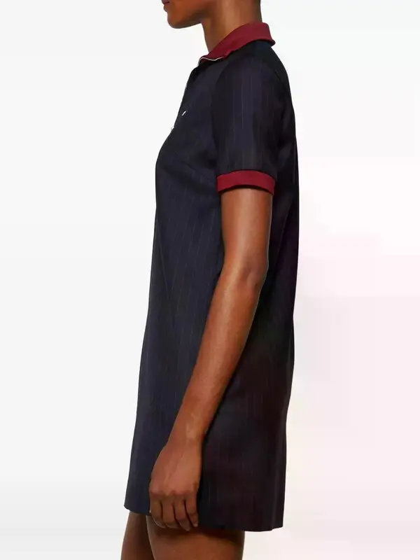 Miu Miu Pinstripe Zip-front Dress - Blue