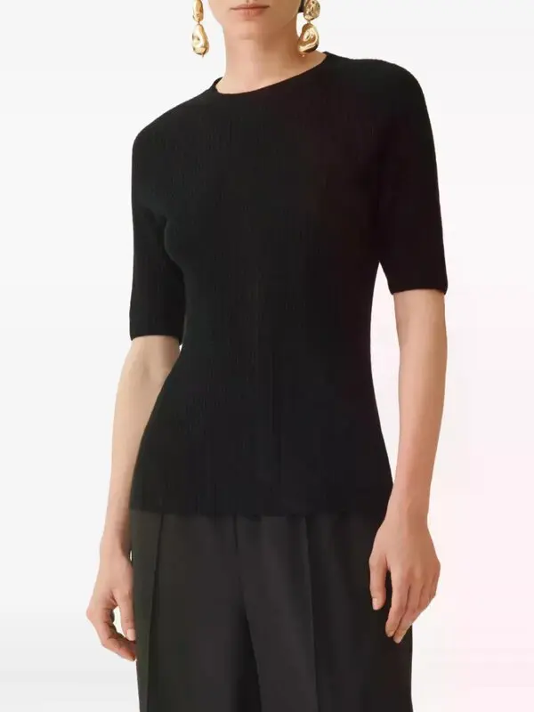 Fabiana Filippi Ribbed T-shirt - Black