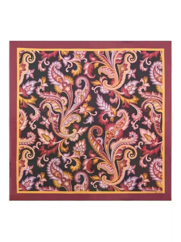 Etro Paisley-print Silk Scarf - Red
