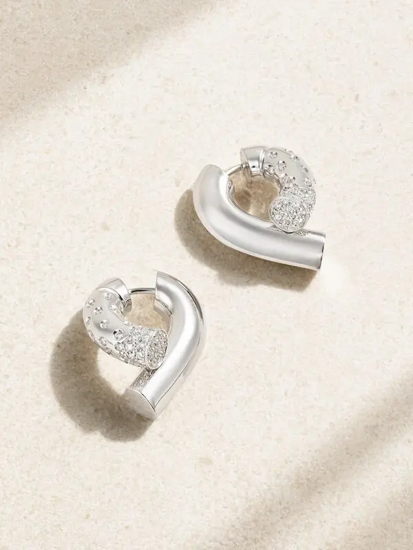 TABAYER Oera 18-karat White Gold Diamond Earrings - Silver