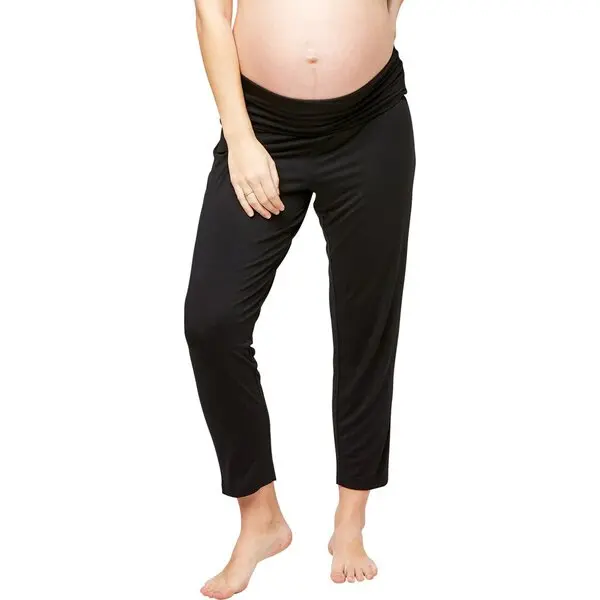 NOM MATERNITY Max Tapered Over-the-belly Maternity Lounge Pants - Black