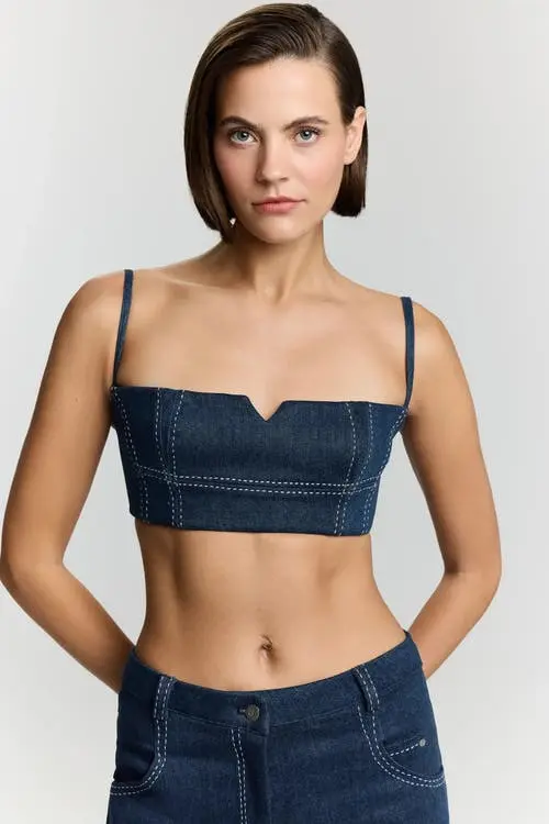 JENDUE Ron Asymmetric Crop Top