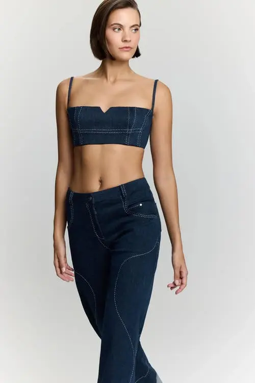JENDUE Ron Asymmetric Crop Top