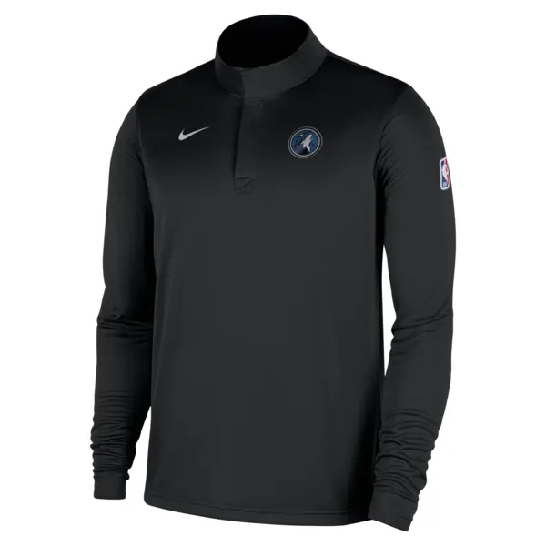 Nike Minnesota Timberwolves Dri-fit Nba 1/4-zip Long-sleeve Top - Black