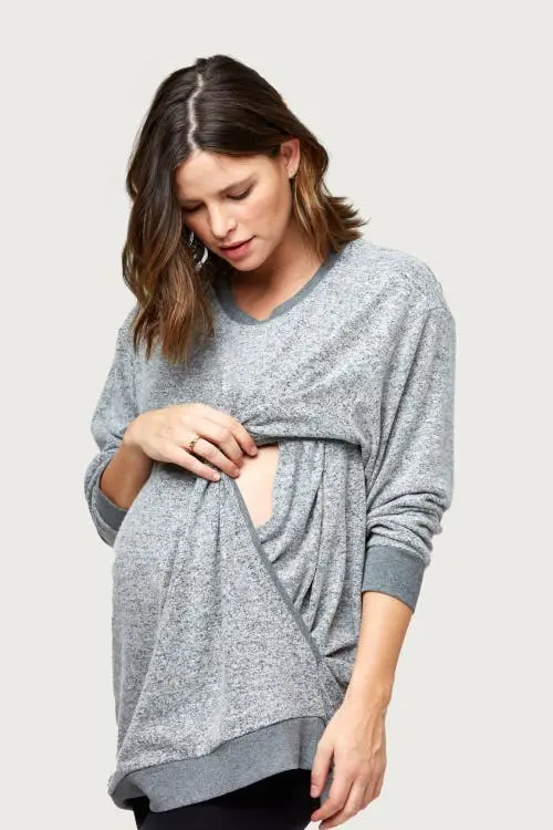 NOM MATERNITY Maternity & Nursing Hooded Sweatshirt