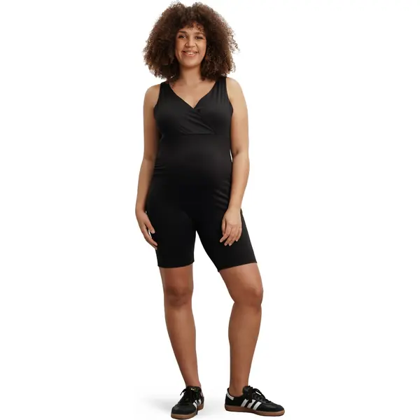 NOM MATERNITY Stretch & Support Maternity Romper - Black