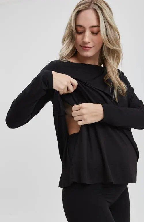NOM MATERNITY Nicolette Long Sleeve Maternity & Nursing Tee