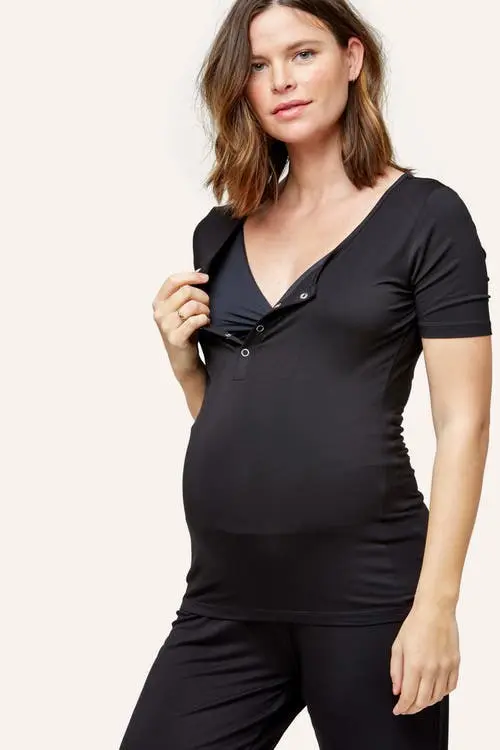 NOM MATERNITY Rhys Pj Tee - Black
