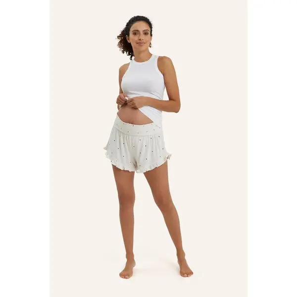 NOM MATERNITY Fleur Smocked Maternity Shorts