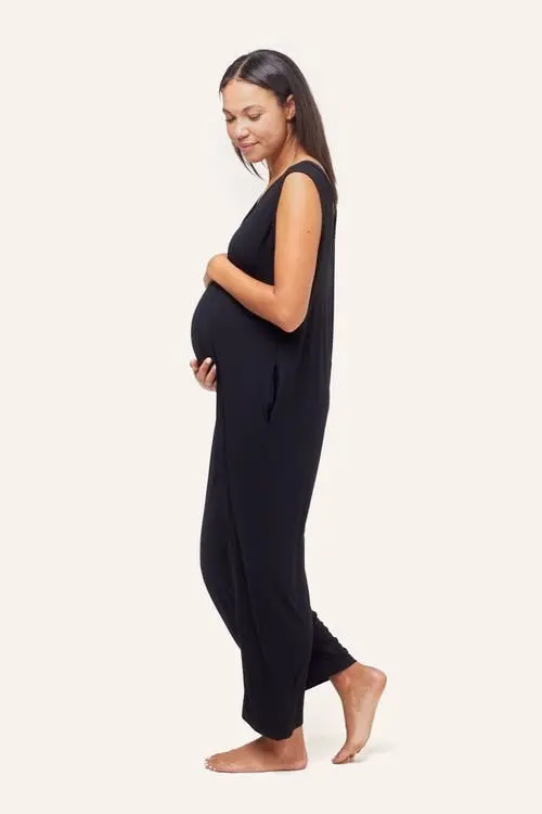 NOM MATERNITY Everyday Maternity & Nursing Jumpsuit - Black