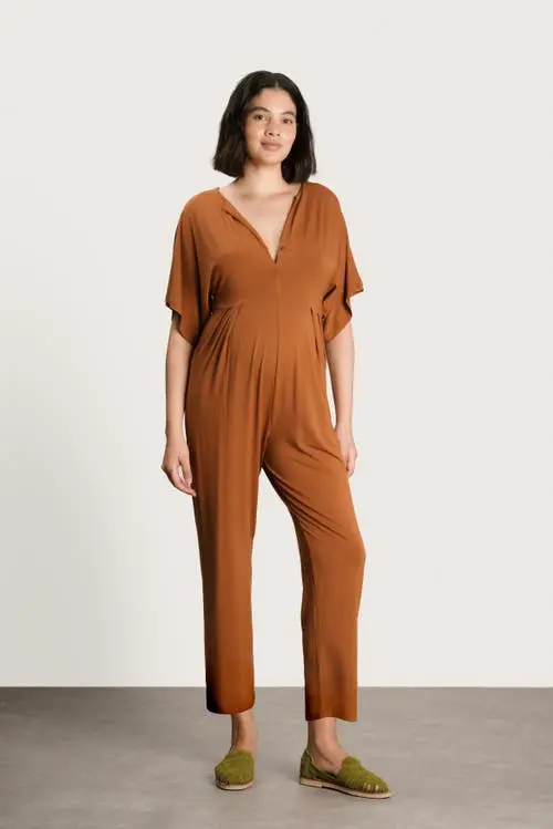NOM MATERNITY Filipa Maternity & Nursing Jumpsuit - Caramel