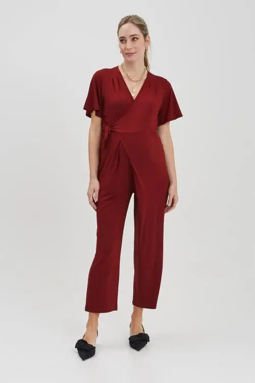 NOM MATERNITY Lucia Maternity Jumpsuit - Claret