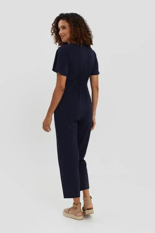 NOM MATERNITY Lucia Maternity Jumpsuit - Navy