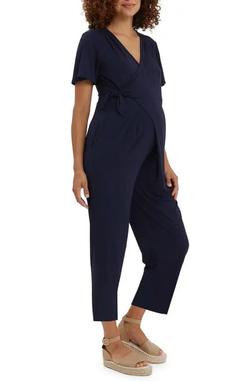 NOM MATERNITY Lucia Maternity Jumpsuit - Navy