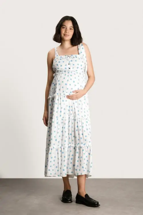 NOM MATERNITY Mara Maternity & Nursing Maxi Dress