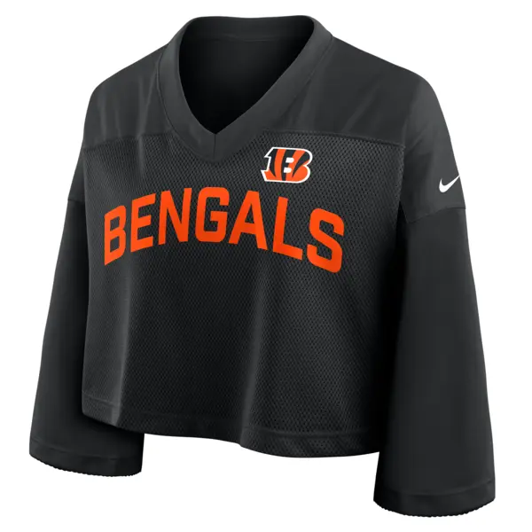 Nike Cincinnati Bengals Dri-fit Nfl Cropped Top - Black