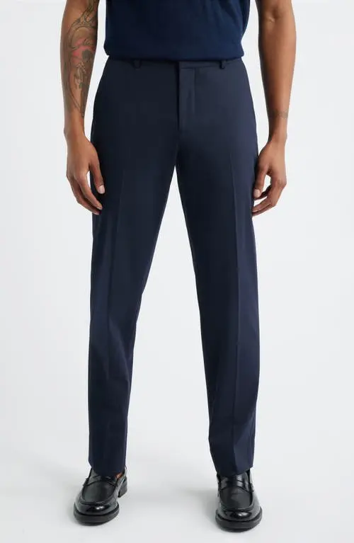OPEN EDIT Slim Fit Flat Front Stretch Suit Pants - Navy Seaborne