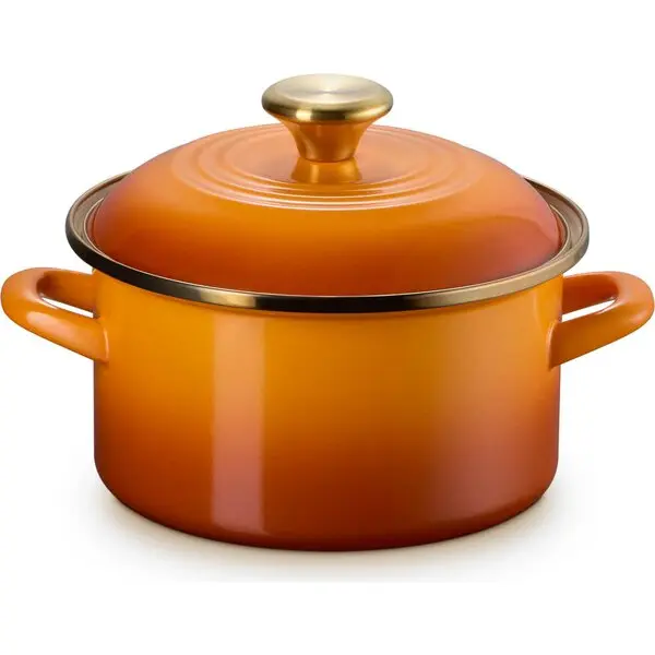 LE CREUSET The Traditional Enameled Stainless Steel Petite Stockpot - Persimmon