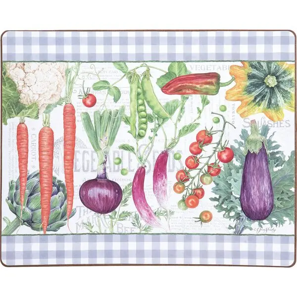 C&F HOME Vegetable Garden Placemats Set Of 6 Hardboard Easy To Wipe Clean - Purple
