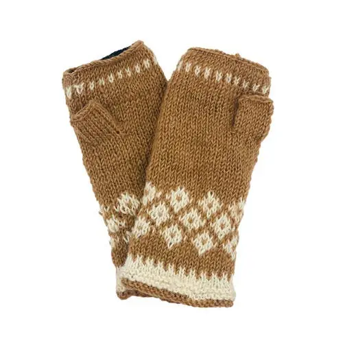 FEELGOODZ Jaya Harlequin Wool Half Mittens - Haven