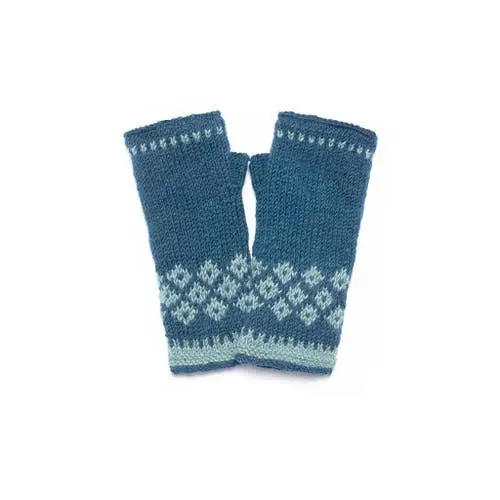 FEELGOODZ Jaya Harlequin Wool Half Mittens - Placid
