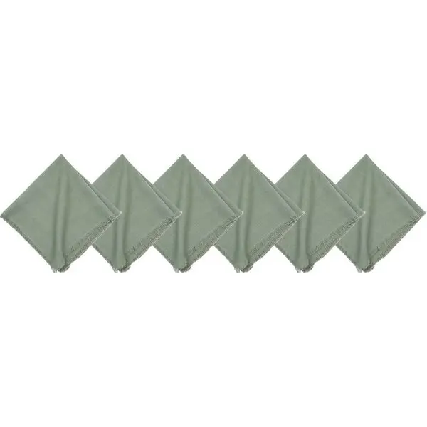 C&F HOME Frayed Aspen Napkin Set Of 6 - Green