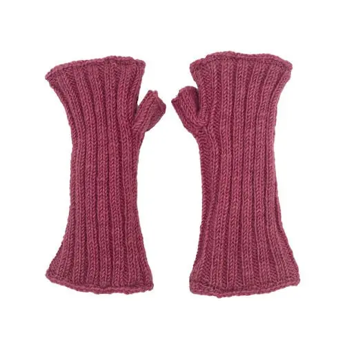 FEELGOODZ Hand-knit Jaya Harlequin Wool Half Mitten - Drift