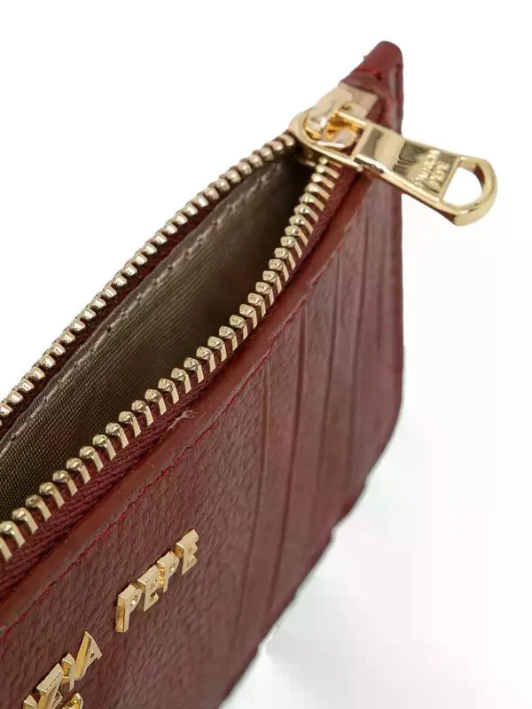 Patrizia Pepe Logo-lettering Leather Card Holder - Red