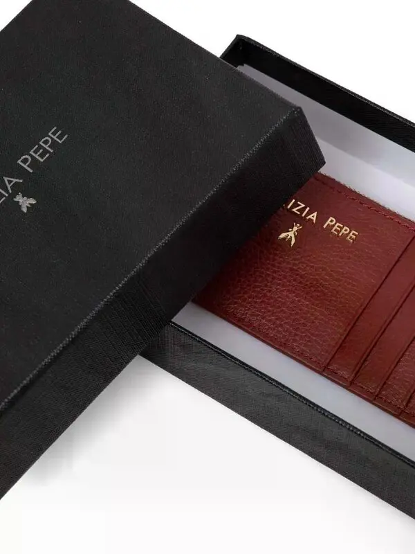 Patrizia Pepe Logo-lettering Leather Card Holder - Red