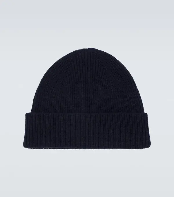 Zegna Ribbed-knit Cashmere Beanie - Blue