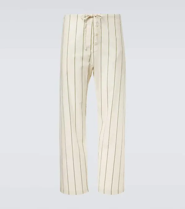 BODE Celery Striped Cotton Pajama Pants