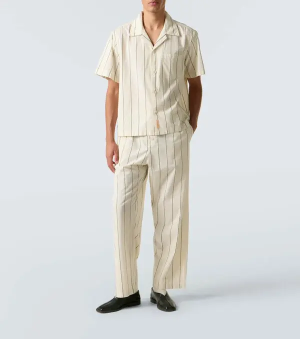 BODE Celery Striped Cotton Pajama Pants