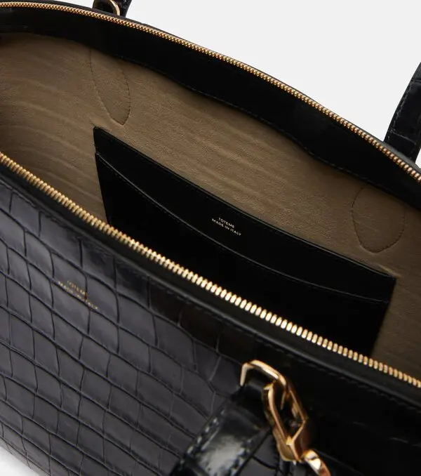 TOTEME Lounge Medium Croc-effect Leather Tote Bag