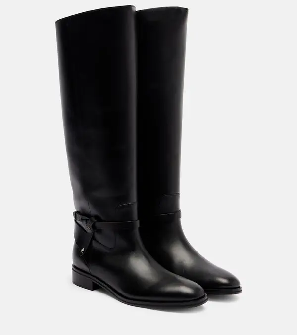 JIMMY CHOO Lawton Leather Knee-high Boots - Black