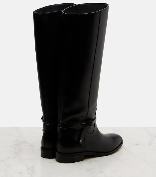 JIMMY CHOO Lawton Leather Knee-high Boots - Black