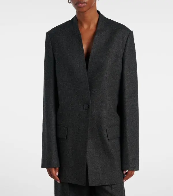 TOTEME Flannel Single-breasted Blazer - Grey