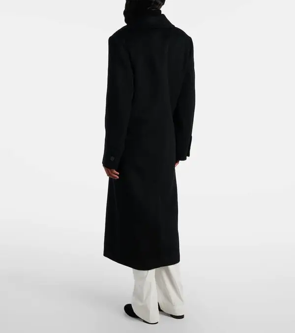 TOTEME Double-breasted Cashmere Coat - Black