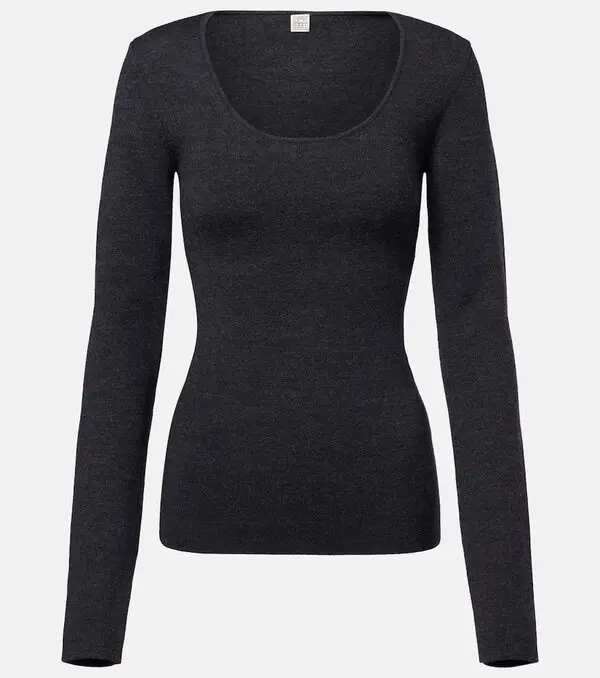 TOTEME Compact Wool-blend Sweater - Grey